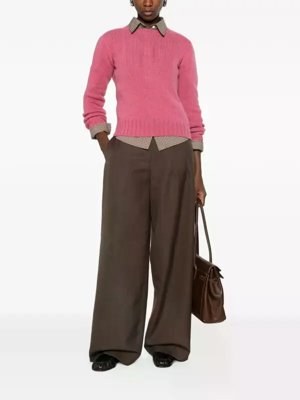ARAGONA Ribbed-knit Crew-neck Sweater