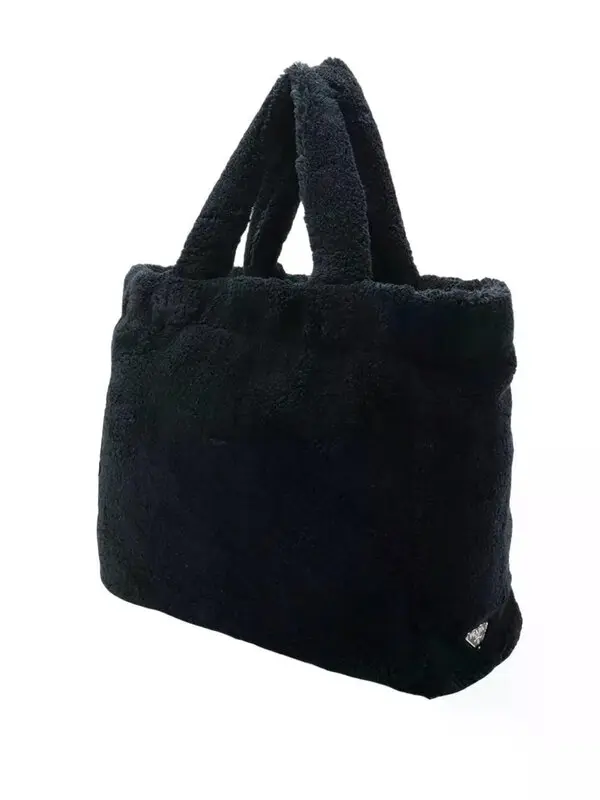 Prada Terry Cloth Logo Tote Bag - Black