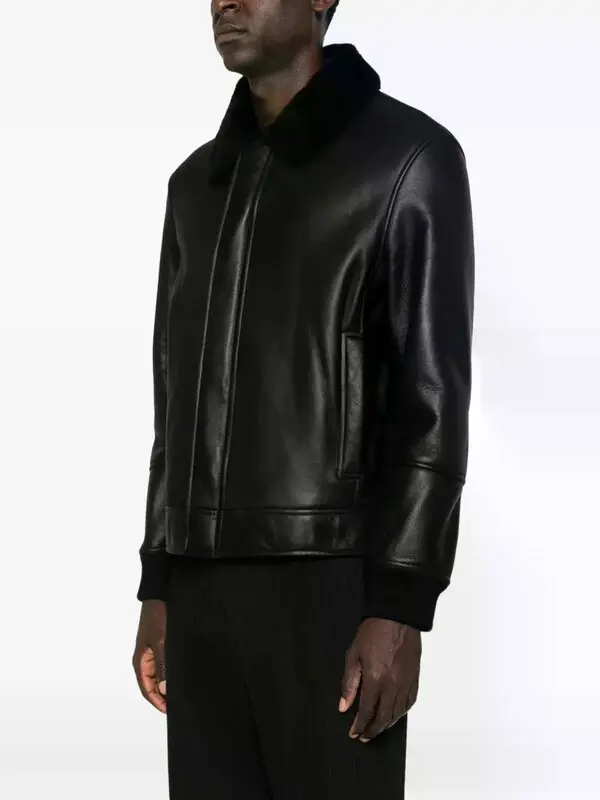 YVES SALOMON Fur-collar Leather Jacket