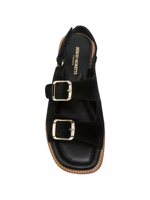 SERGIO MORETTI FIRENZE Buckle-fastening Slingback Sandals - Black