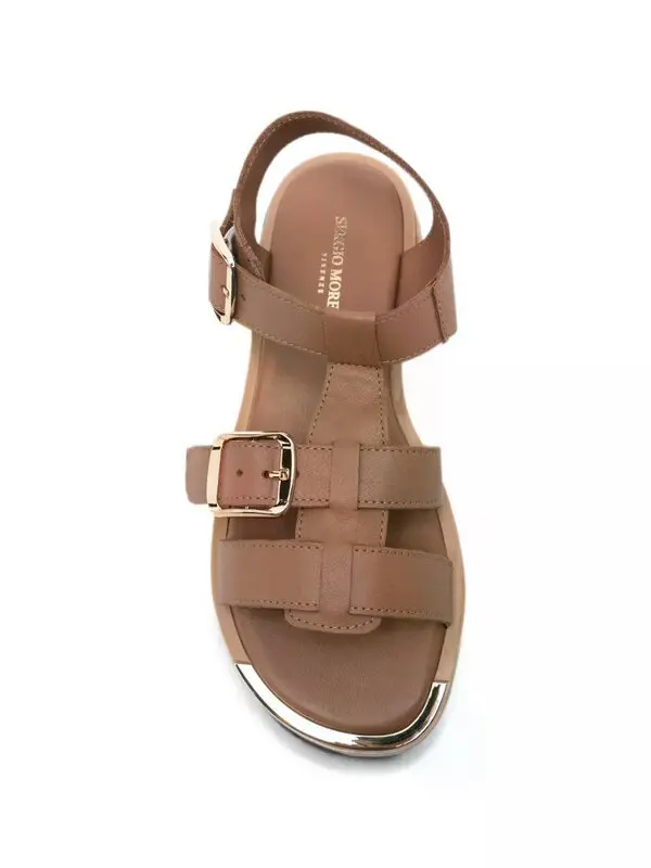 SERGIO MORETTI FIRENZE Buckle-fastening Leather Sandals