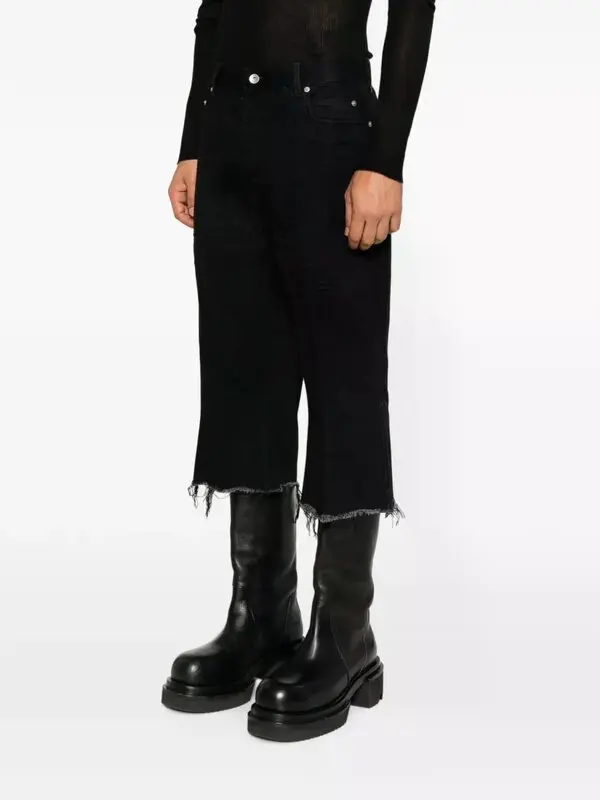 Rick Owens Bolan Cutoffs Raw-cut Denim Shorts