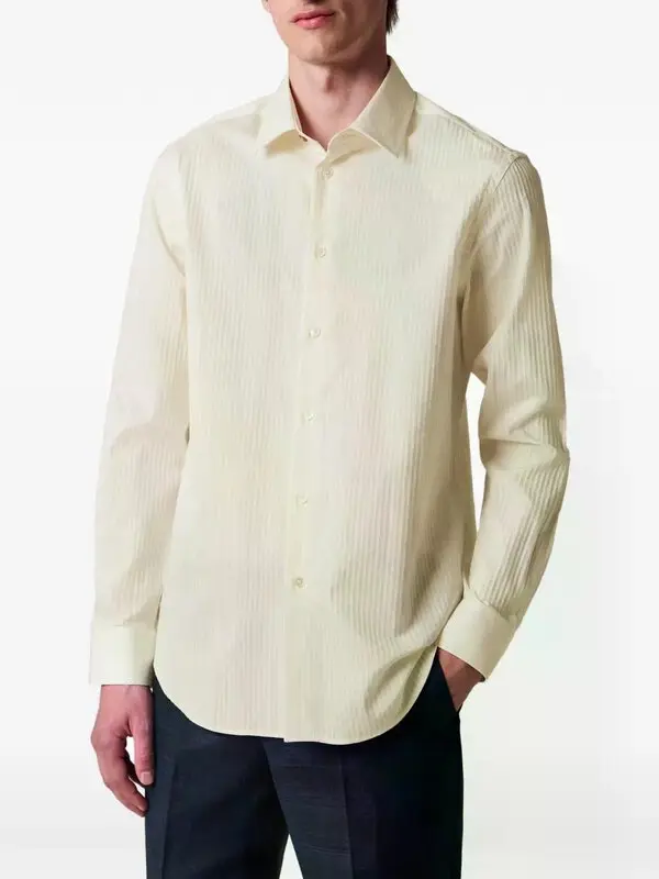 Paul Smith Regular-fit Beige Stripe Cotton-silk Shirt