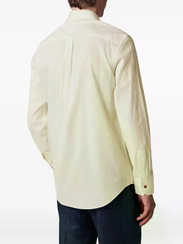 Paul Smith Regular-fit Beige Stripe Cotton-silk Shirt
