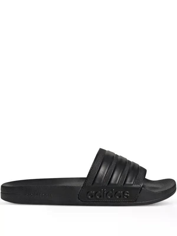 Adidas Adilette Striped Slides - Black