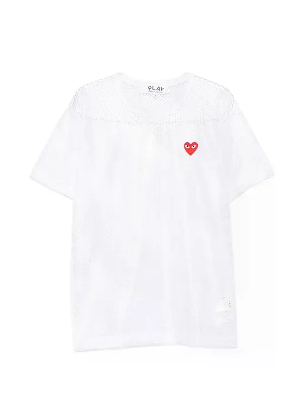 Play Comme Des Garcon Heart Patch Mesh T-shirt