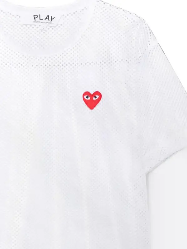 Play Comme Des Garcon Heart Patch Mesh T-shirt