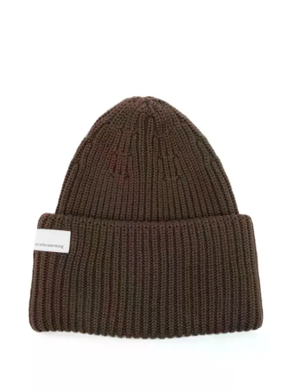 NINE:INTHE:MORNING Ribbed-knit Beanie Hat - Brown