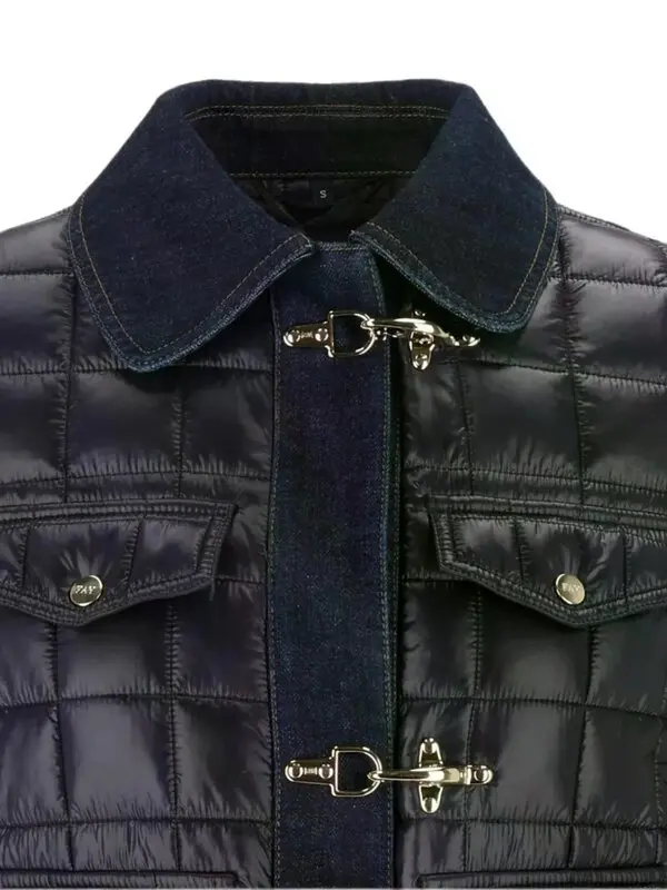 FAY Quilted Jacket With Denim Details