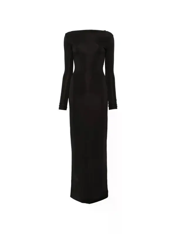 Cult Gaia Armand Long-sleeve Maxi Dress With Embellished Back - Black