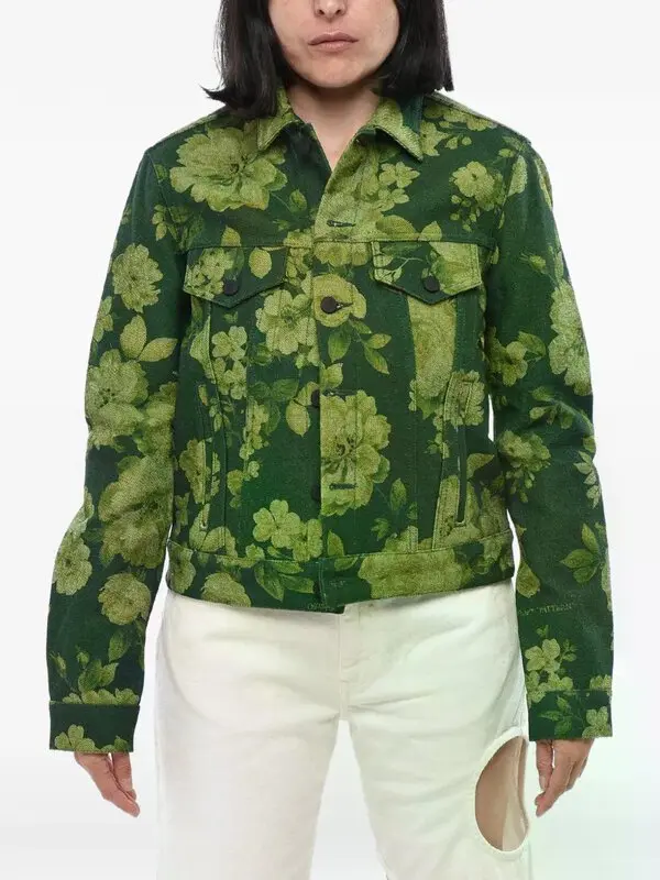 Off-White Floral-print Denim Jacket