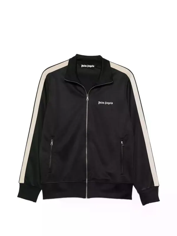 Palm Angels Embroidered Logo Zip-up Sweatshirt - Black