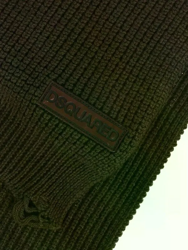 Dsquared2 Logo-patch Fringed-hem Scarf