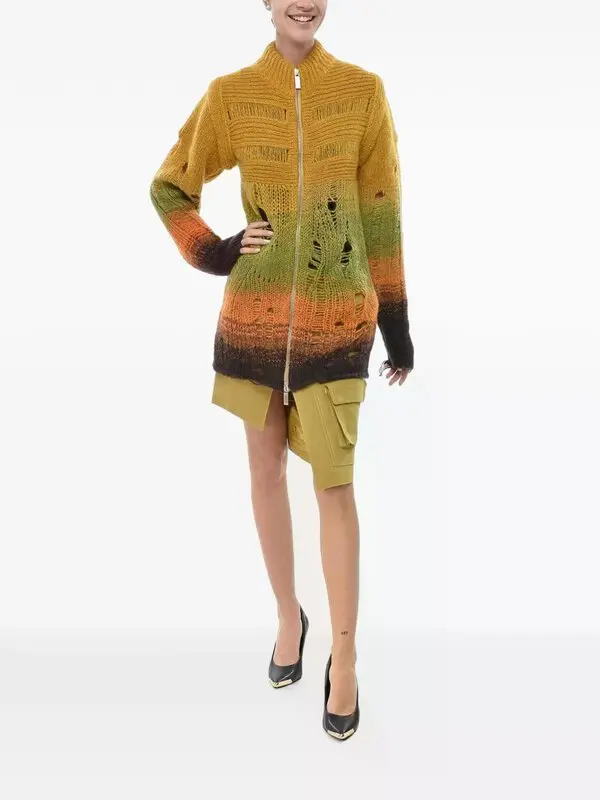 Off-White Degradé Distressed Cardigan