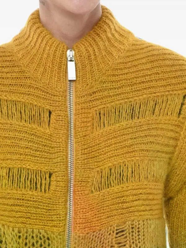 Off-White Degradé Distressed Cardigan