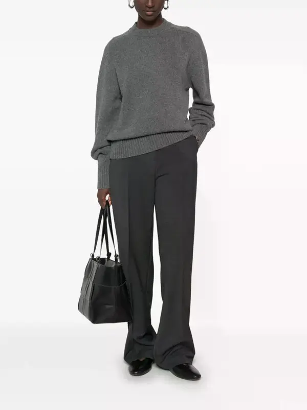 Extreme Cashmere Ribbed Knit Crew Neck Jumper - Grey
