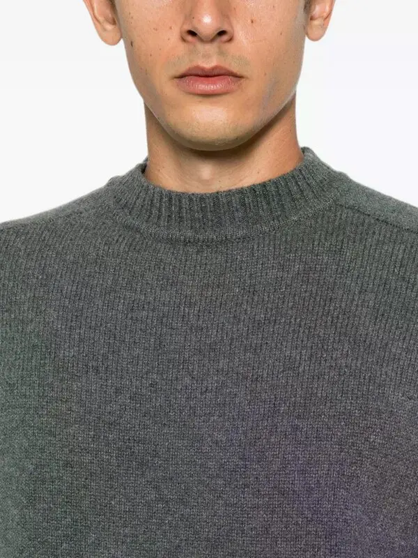 Extreme Cashmere Ribbed Knit Crew Neck Jumper - Grey
