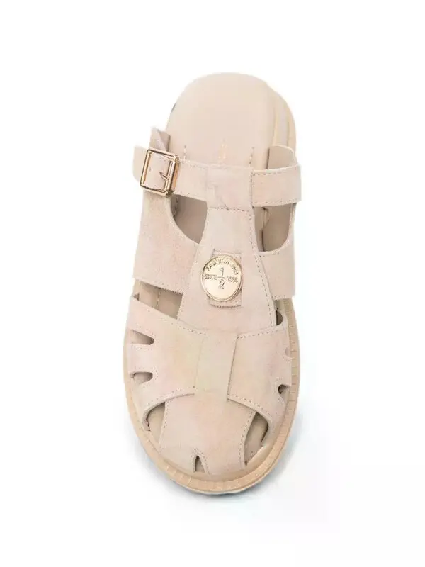 SERGIO MORETTI FIRENZE Buckle-fastening Cut-out Sandals - Neutrals