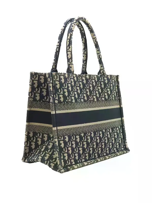 Dior 20th Century Oblique Embroidered Canvas Book Tote Bag