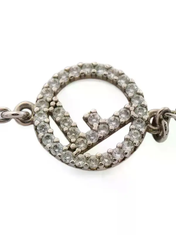 Fendi Rhinestone Embellished 'ff' Logo Necklace