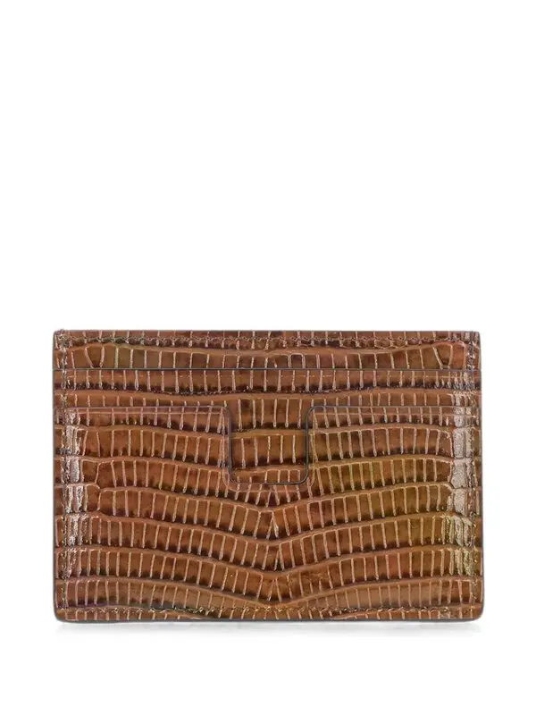 TOM FORD Printed Tejus T Line Classic Card Holder - Brown