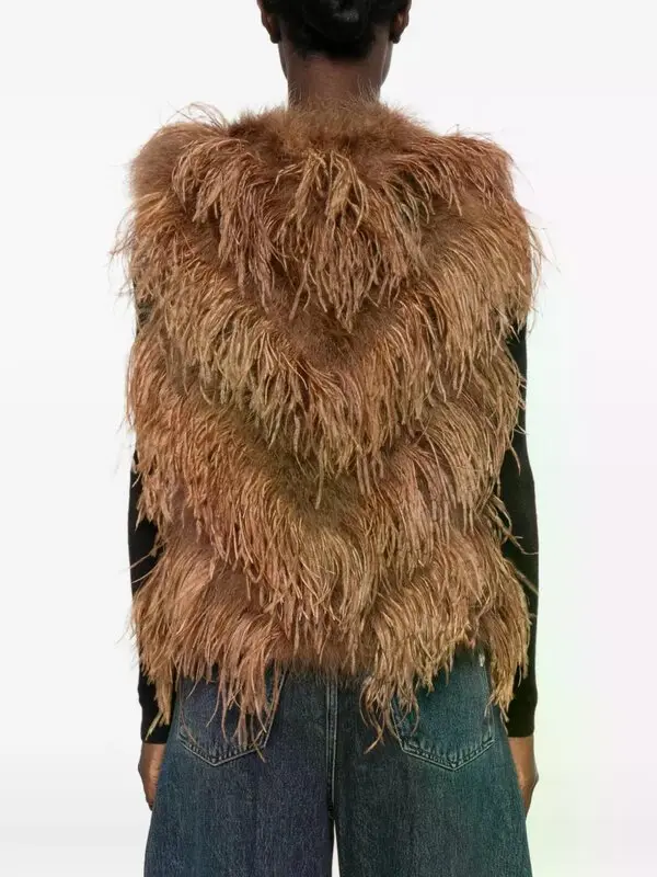 YVES SALOMON Feather-trim Gilet