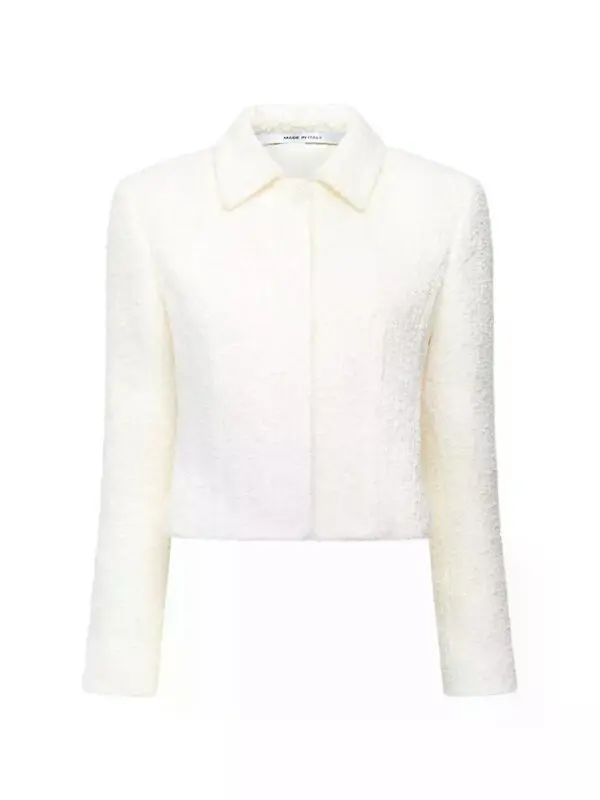 Another Tomorrow Long Sleeve Textured Jacket - Neutrals