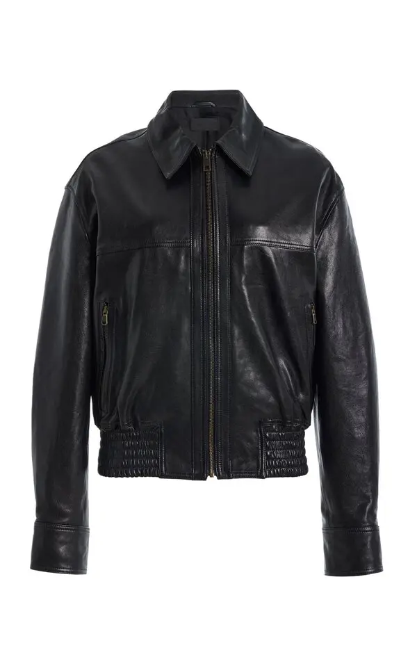 NILI LOTAN Aime Leather Bomber Jacket