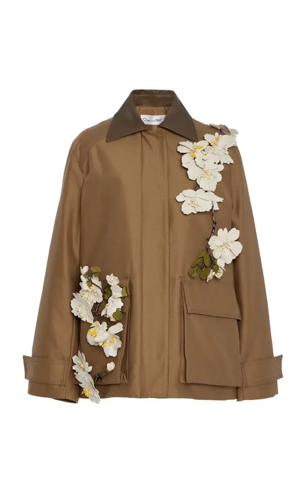 Oscar De La Renta Embellished Cotton Jacket