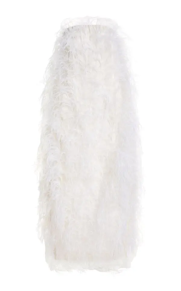 Prabal Gurung Hand-feathered Satin-faced Organza Maxi Dress - Ivory