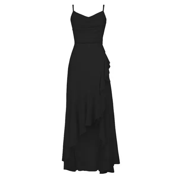 ALINA CERNATESCU Volla Linen Dress With Ruffles - Black