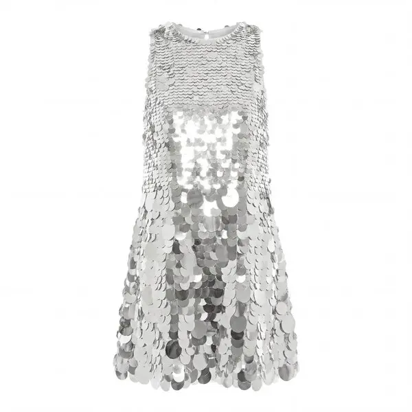 Mac Duggal Paillette Sequin Sleeveless Mini Dress