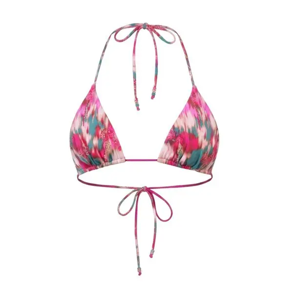 ROOM 24 Liv Reversible Triangle Bikini Top With Beaded Accents - Pink