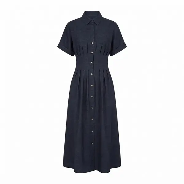 YUMI Stretch Midi Shirt Dress