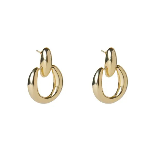Argento Vivo Plated Sterling Door Knocker Hoop Earrings - Silver