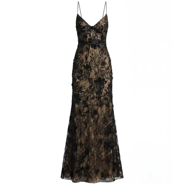 Mac Duggal Sleeveless Embellished Open Back Column Gown