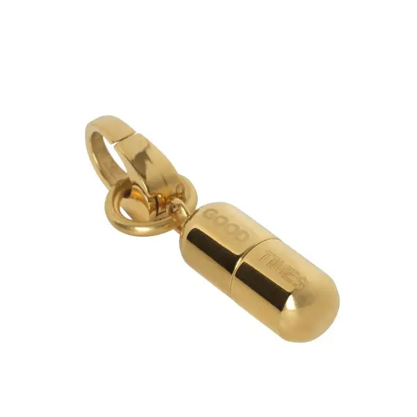 HOOPS + CHAINS LDN Good Times Pill Charm - Gold