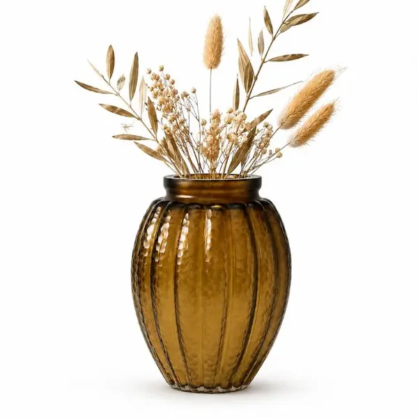 MARLETH Sandblasted Amber Pumpkin Vase