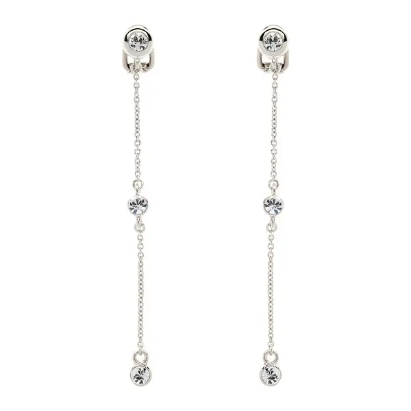 EMMA HOLLAND JEWELLERY Platinum Crystal Drop Earrings - Silver