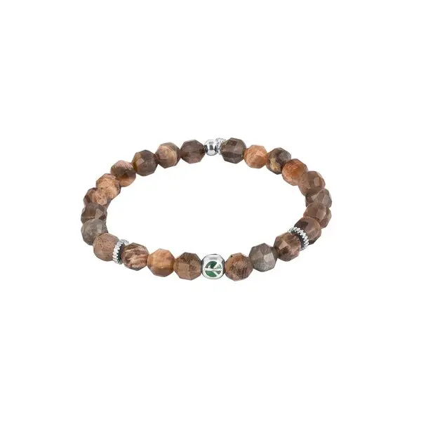 Tateossian Sterling Silver And Black Moonstone Bead Bracelet - Silver/brown