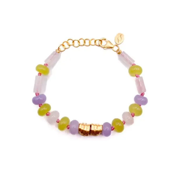 Après Youth Spud' Beaded Friendship Bracelet & Gold - Pink
