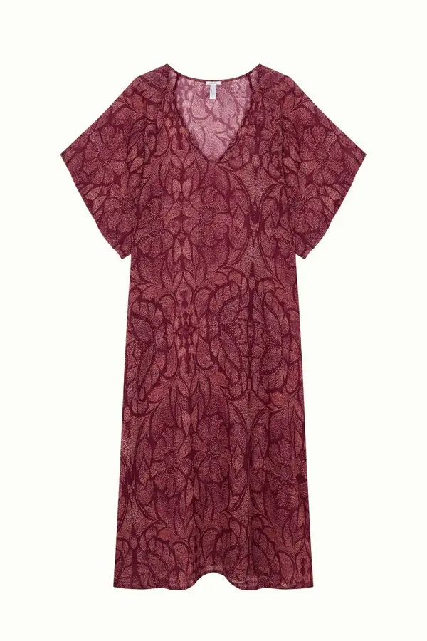 CAMILA CTG Kaftan Dress - Beige/red