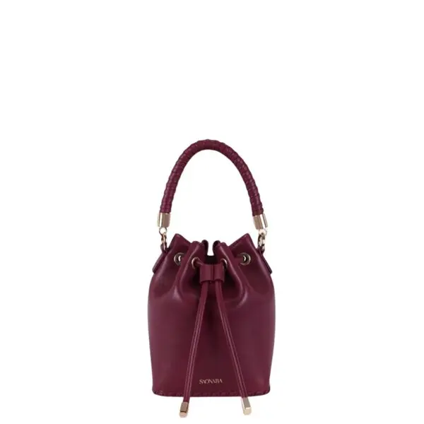 SAONARA BRAND Mini Bucket Bag Berry Leather