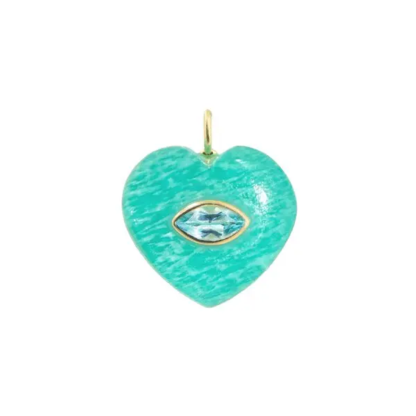 KAMARIA Amazonite And Topaz Heart Pendant