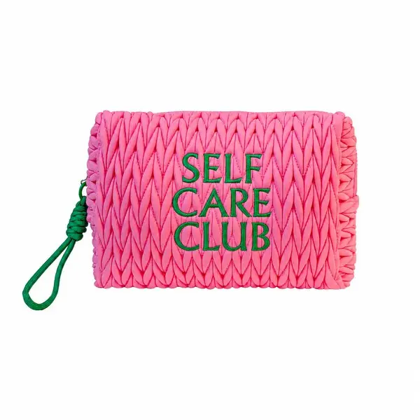 LILLY LOVES Quilted Cosmetic Bag With Embroidered Logo - Pink