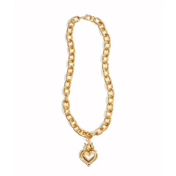 Lovard Smooth Hearts Aflame Chunky Chain Necklace