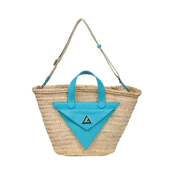 LE TRAP Woven Basket With Removable Leather Clutch
