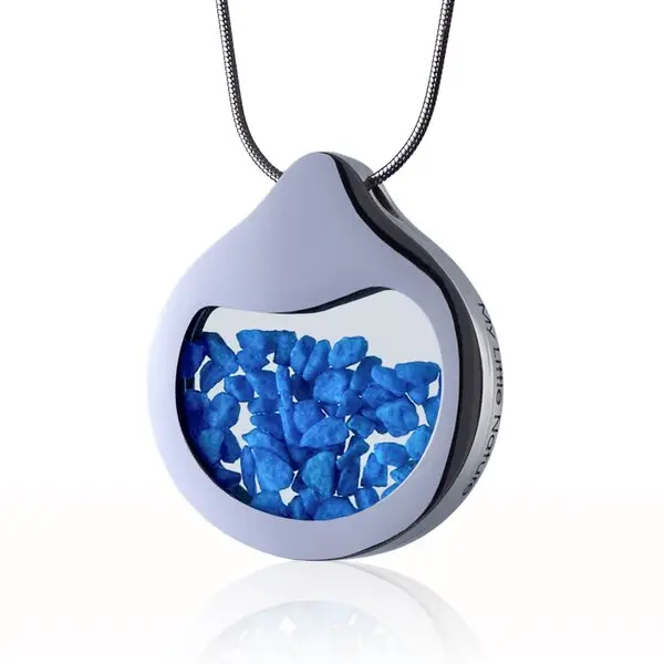 MY LITTLE NATURE The Drop" Pendant Necklace - Blue/silver