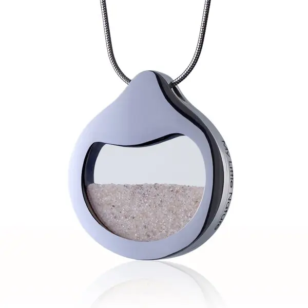 MY LITTLE NATURE The Drop" Pendant Necklace With Natural Beach Sand - Brown/silver