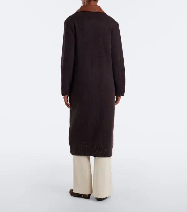 Dorothee Schumacher Wool And Cashmere Coat With Leather Trim
